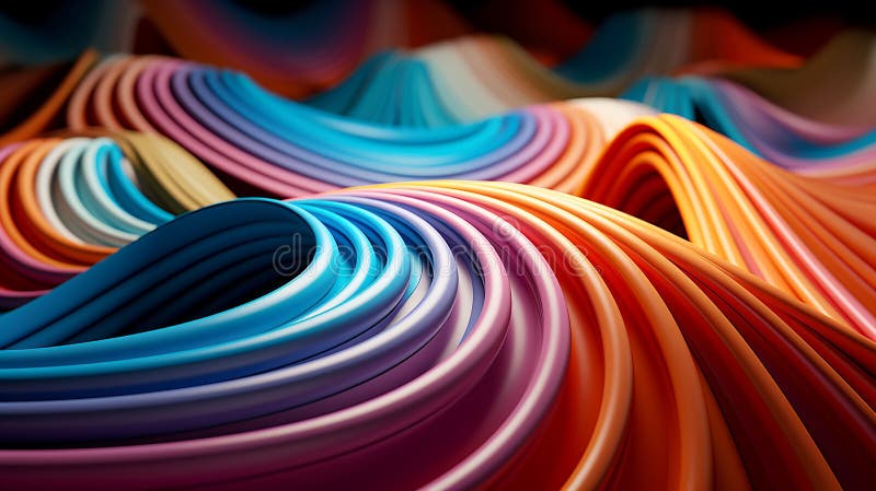 Experimental Abstract 3D Models Creating Optical Illusions, Bright ...