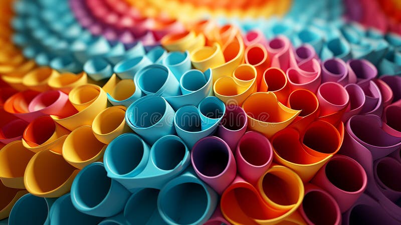 Experimental Abstract 3D Models Creating Optical Illusions, Bright ...