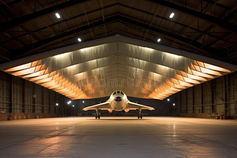 Experimental Aircraft Wing Design in a Hangar Stock Illustration ...