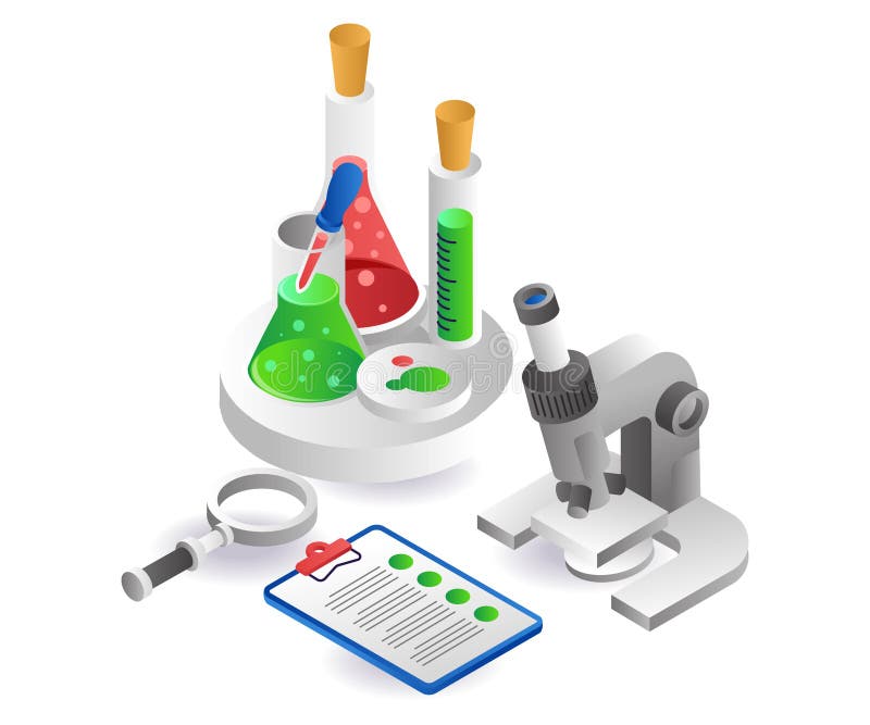 Experimental Analysis of Microscope Laboratory Data Stock Illustration ...