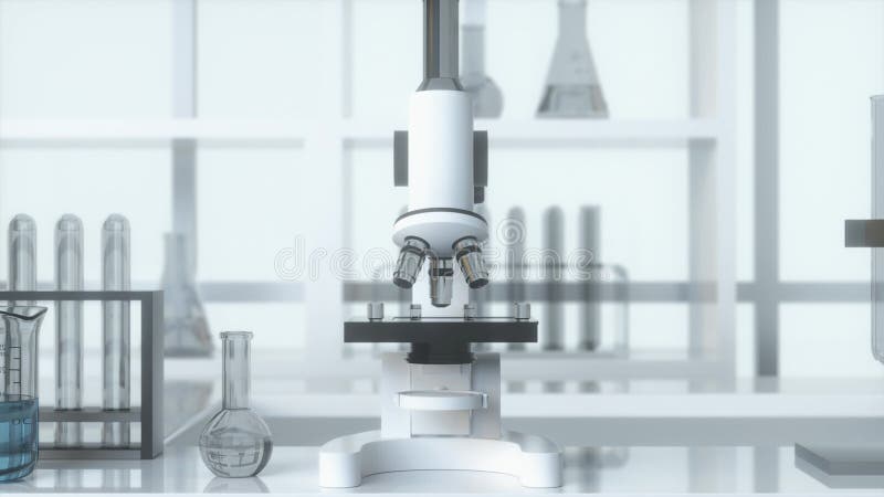 Experimental Apparatus with an Empty Laboratory,white Background,3d ...
