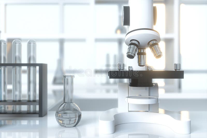 Experimental Apparatus with an Empty Laboratory,white Background,3d ...