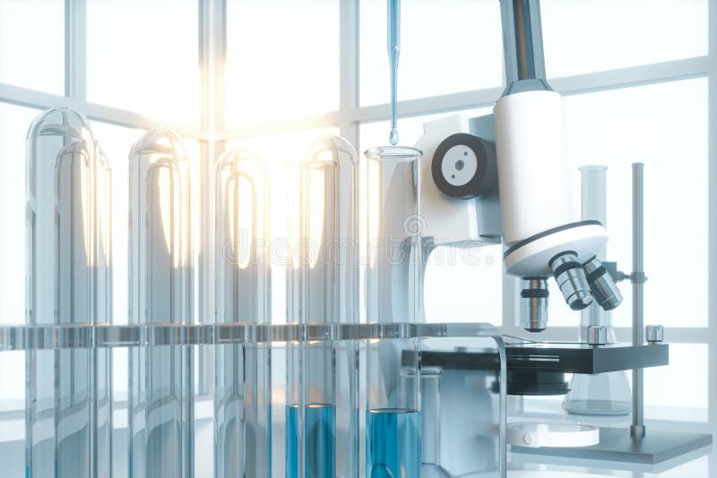 Experimental Apparatus with an Empty Laboratory,white Background,3d ...