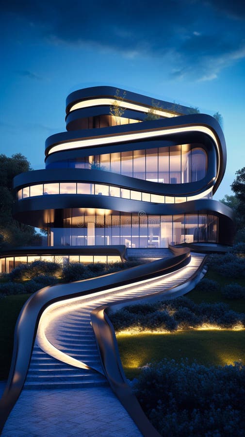 Experimental Architecture Design Creative Pure Lux, Generative AI Stock ...