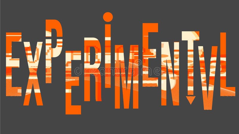 Experimental Futuristic Style Orange Typography with Glitched Pattern ...