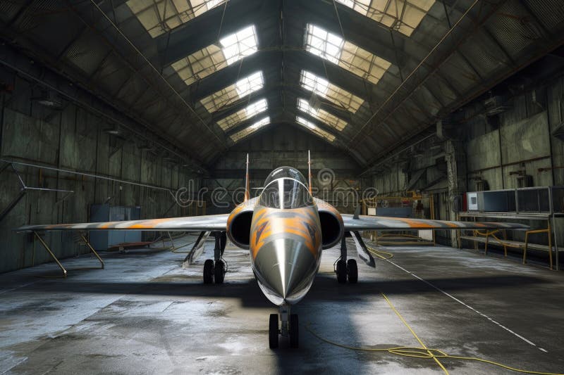 Experimental High-speed Jet in Hangar for Maintenance Stock ...