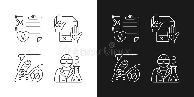 Experimental Research Linear Icons Set for Dark and Light Mode Stock ...
