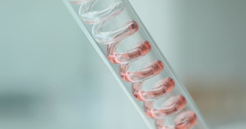 Experimental Setup with Liquid Flowing through Plastic Tube Stock ...