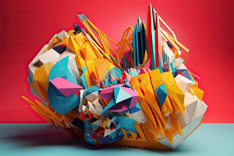 Experimental Typographic Project with 3d Shapes, Geometric Patterns ...