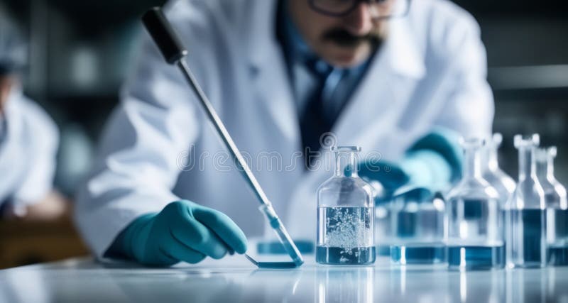 Experimenting with Precision - a Scientist at Work in the Lab Stock ...