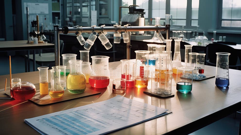 Experiments Chemistry Homework Stock Illustration - Illustration of ...