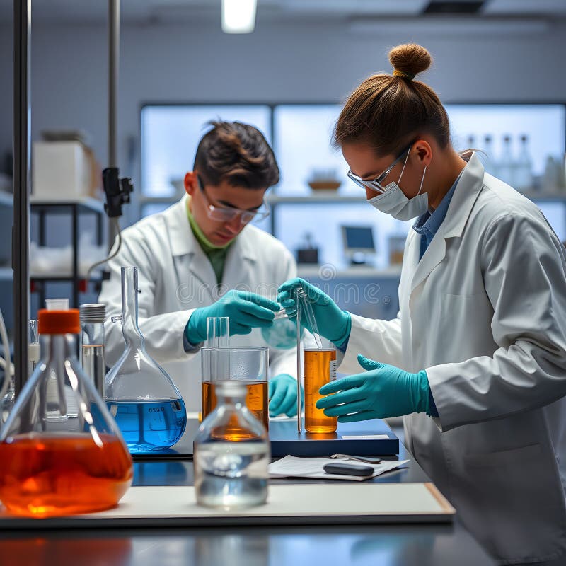 Experiments in a Chemistry Lab Conducting an Experiment in the ...