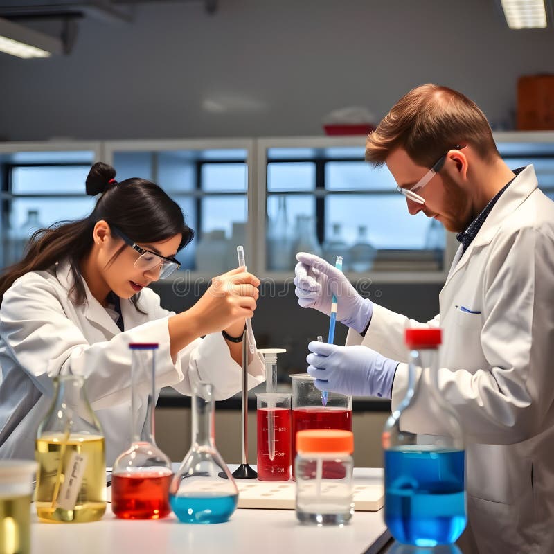 Experiments in a Chemistry Lab Conducting an Experiment in the ...