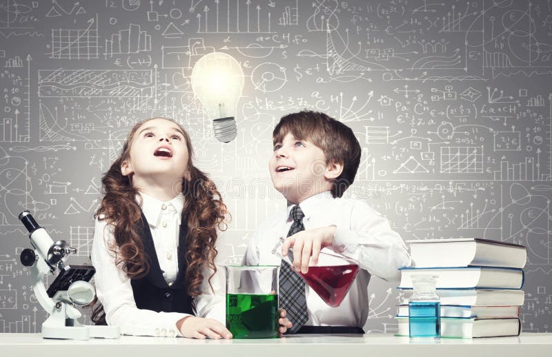 Experiments in laboratory stock image. Image of school - 48689659