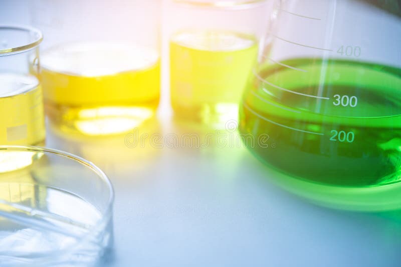 Experiments in the Laboratory with Test Tube Yellow and Green Ma Stock ...