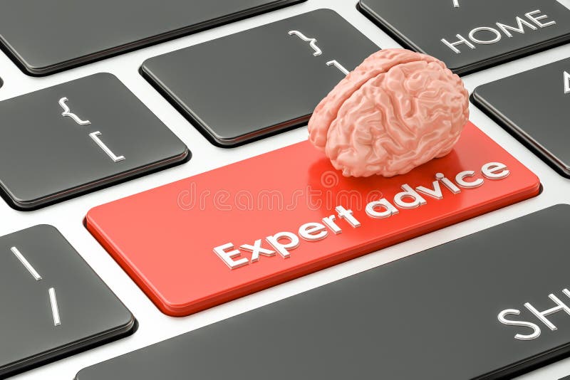 Expert Advice Button, Key on Keyboard. 3D Rendering Stock Illustration ...