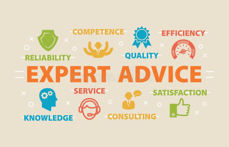 EXPERT ADVICE Concept with Icons Editorial Photography - Illustration ...