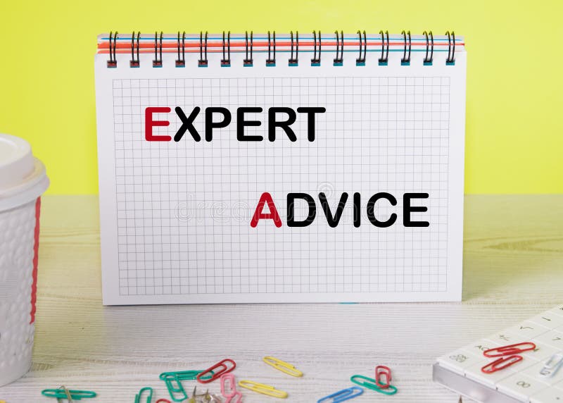 Expert Advice Diagram Inscription on a Notebook on a Yellow Background ...