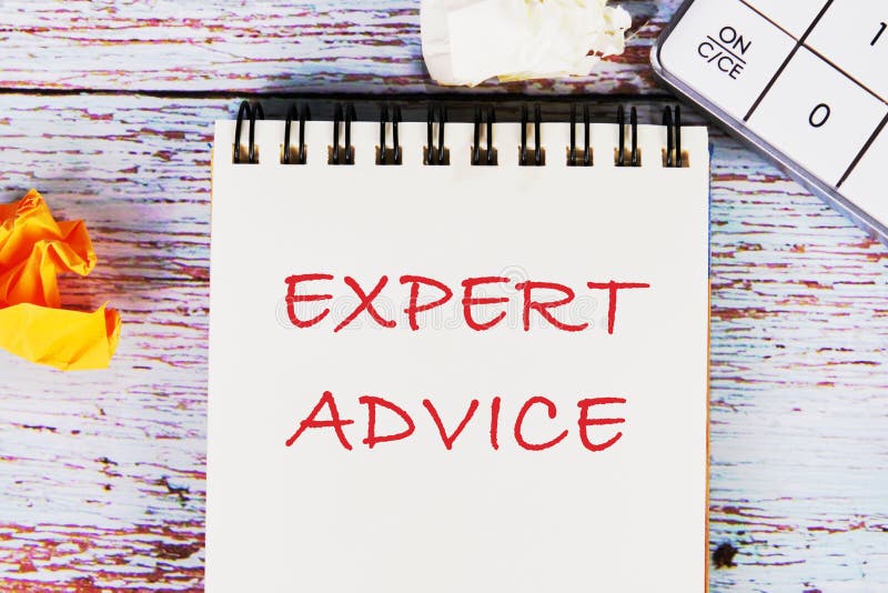 Expert Advice Text it is Written on the Notebook in Close-up Stock ...