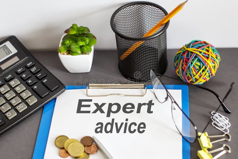 EXPERT ADVICE Written on the Paper with Office Tools Stock Photo ...