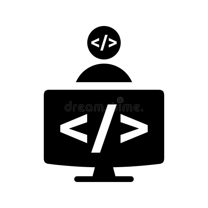 Expert Coder, Developer Icon Stock Vector - Illustration of promotional ...