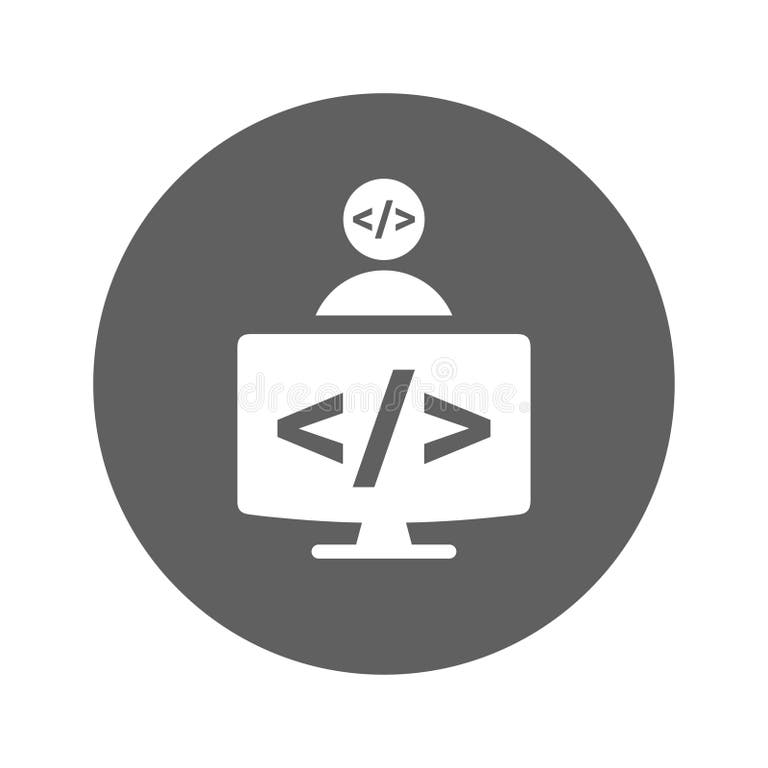 Expert Coder, Developer Icon Stock Vector - Illustration of programmer ...