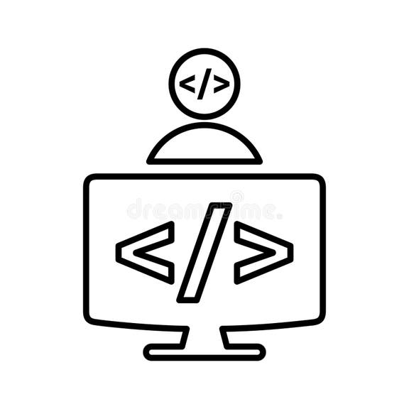 Expert Coder, Developer Icon. Line, Outline Symbol Stock Vector ...