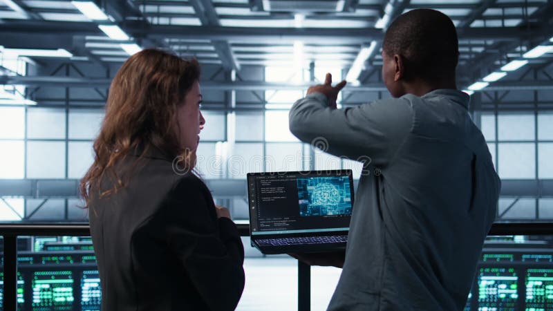 It Expert Coding on Notebook in Server Room Using Artificial Intelligence Stock Footage - Video ...