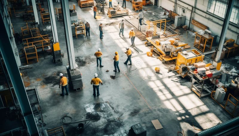 Expert Construction Team Uses Machinery To Build Steel Structures ...