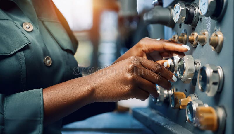 Expert Control of Industrial Machinery during Stock Image - Image of ...