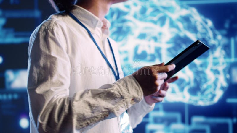 Expert Doing AI Human Brain Simulation Stock Footage - Video of scientific, processes: 288679890