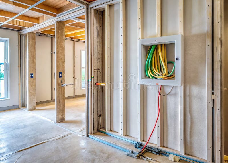 Expert Drywall Installation in Unfinished Room Electrical Wiring and ...