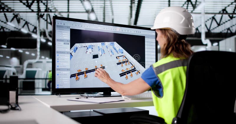 Expert Engineer Creating Advanced Equipment Designs Stock Illustration ...