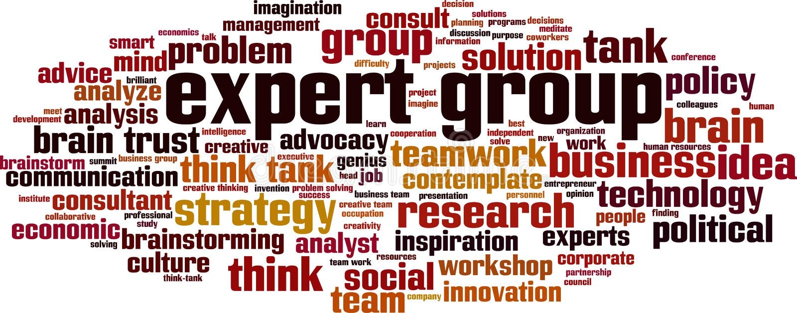 Expert group word cloud stock illustration. Illustration of solution ...