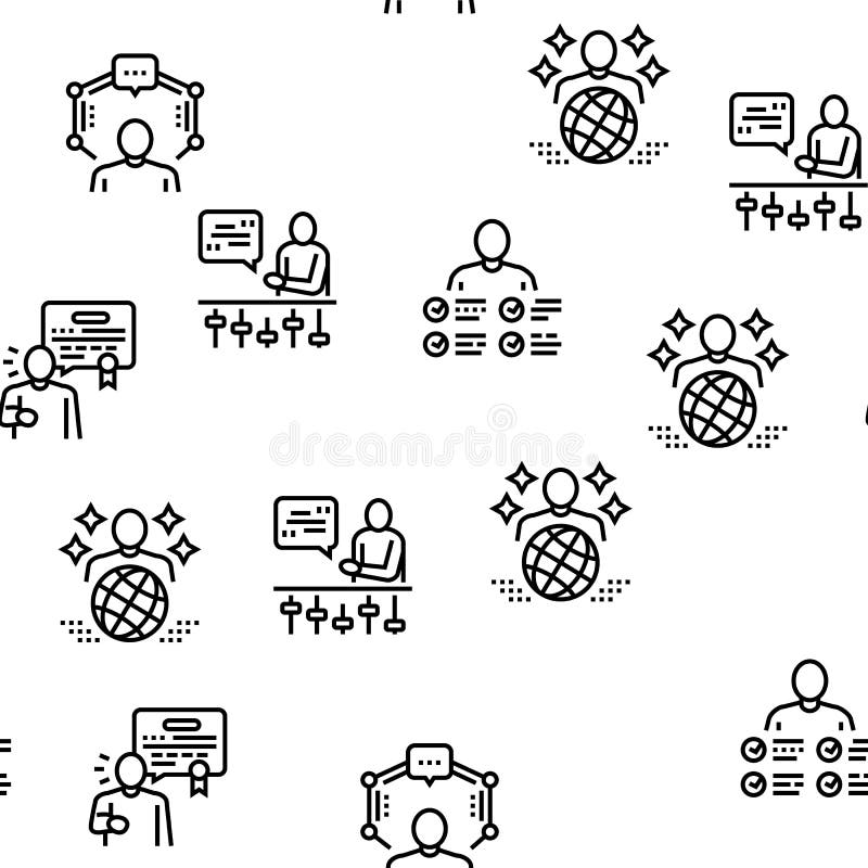 Expert Human Skills Vector Seamless Pattern Stock Vector - Illustration ...