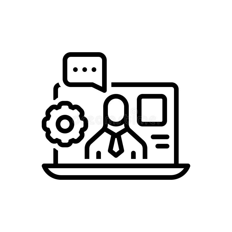 Black Line Icon for Expert, Specialist and Skill Stock Vector ...