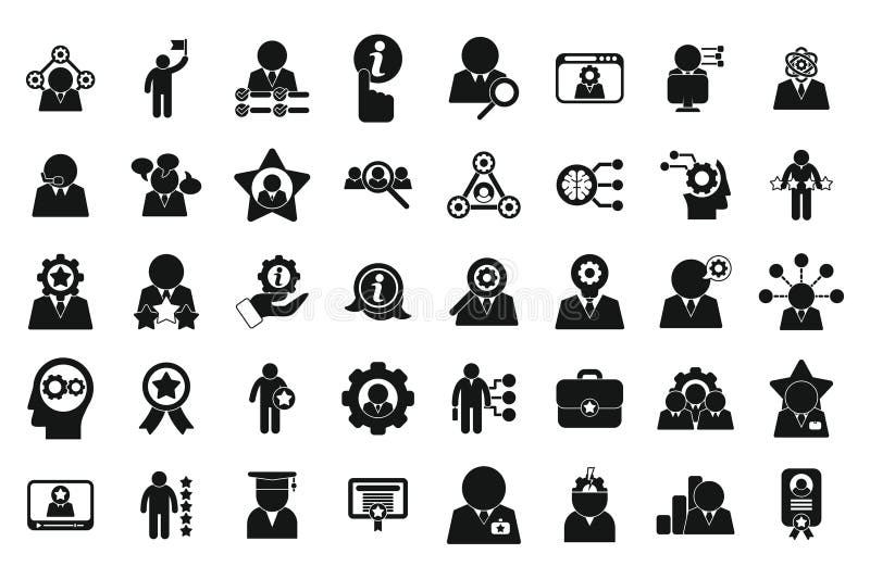 Expert Icons Set Simple Vector. Personal Talent Stock Vector ...