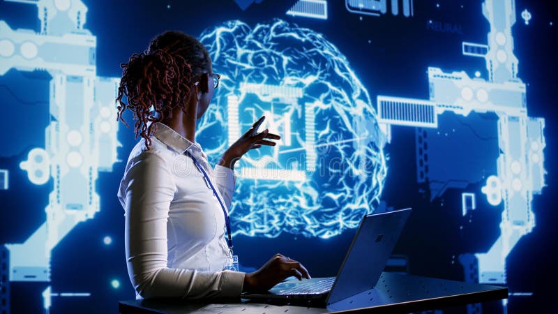 Expert Maintenancing AI Systems Stock Image - Image of interacting ...