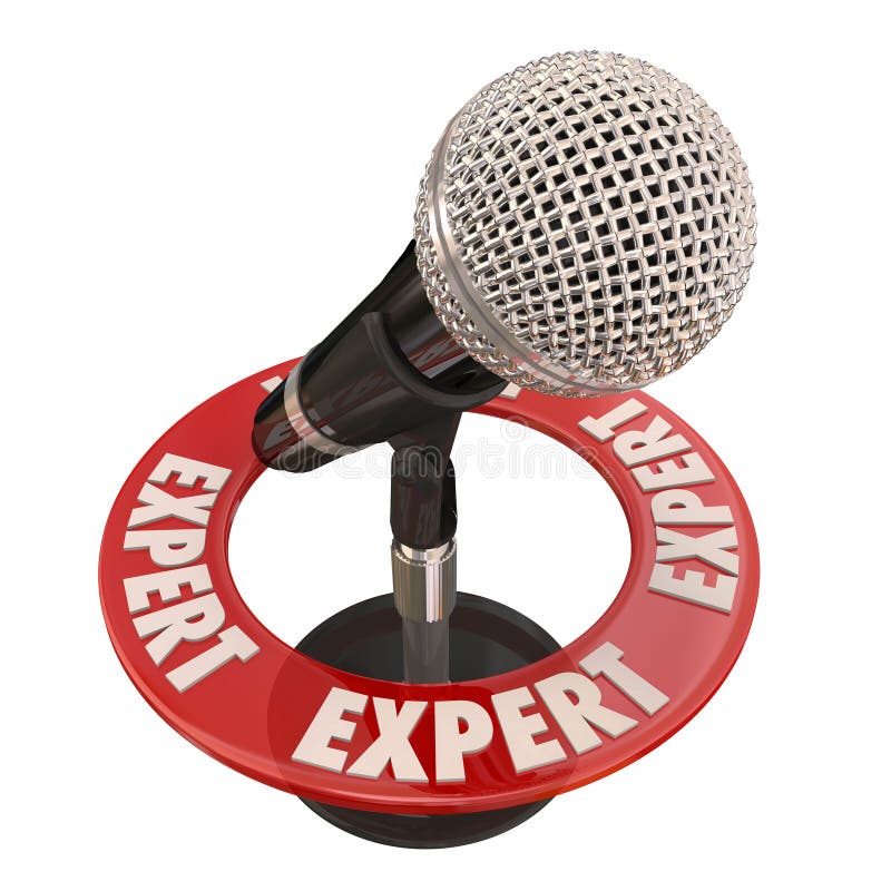 Expert Microphone Knowledge Wisdom Interview Public Speaking Stock ...