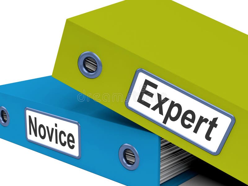 Expert Vs Novice Two Way Road Sign Skills Experience Expertise Stock ...