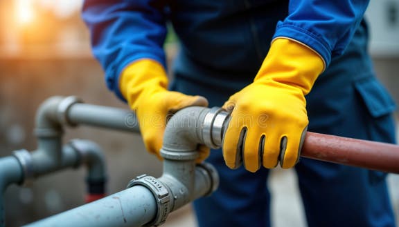 Expert Plumber Connects Pipes with Modern Tech. Efficient Pipe Relining ...