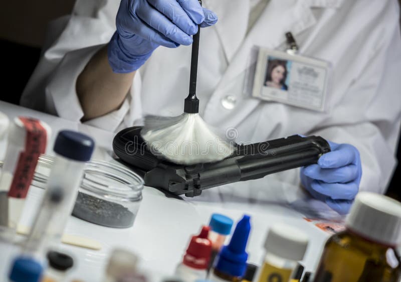 Expert Police Takes Samples in Scientific Laboratory Stock Image ...