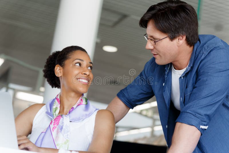 Expert is Ready To Help Her with Her Work Stock Photo - Image of ...