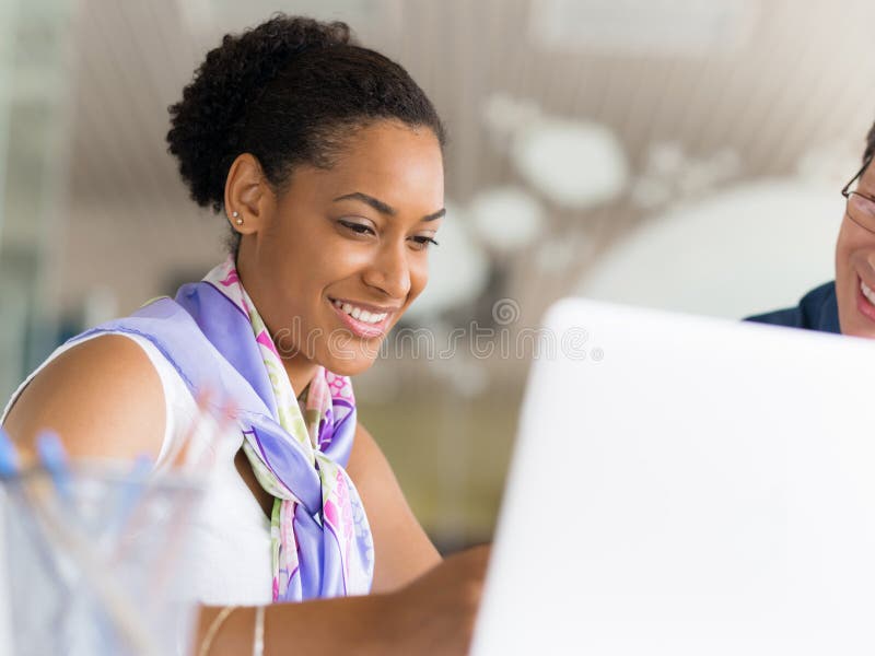 Expert is Ready To Help Her with Her Work Stock Photo - Image of help ...