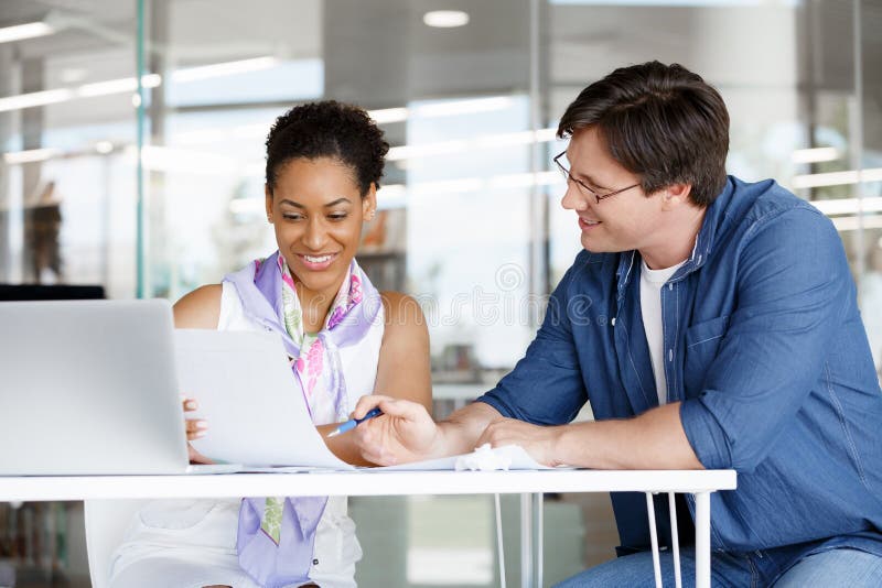 Expert is Ready To Help Her with Her Work Stock Photo - Image of ...