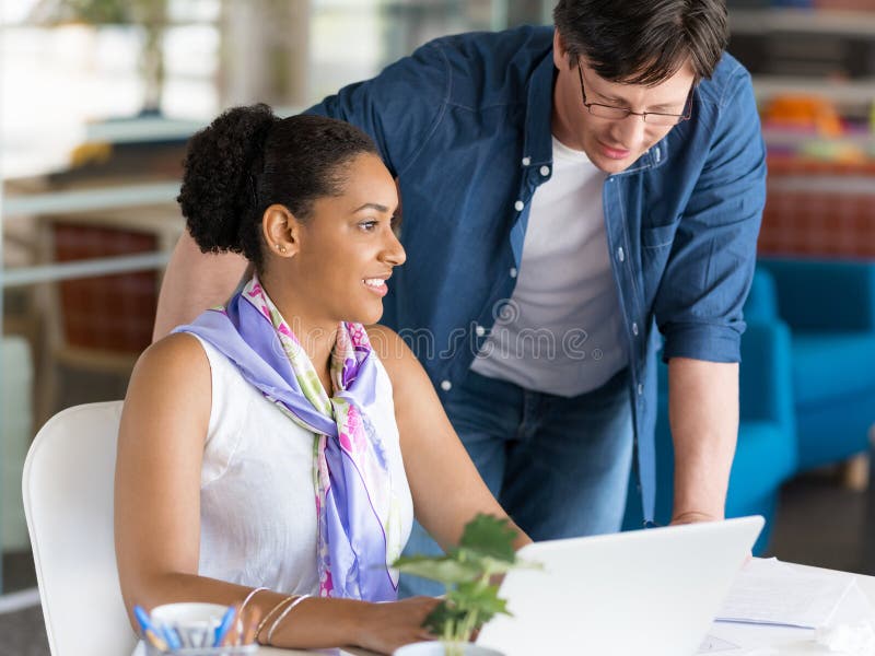 Expert is Ready To Help Her with Her Work Stock Image - Image of office ...