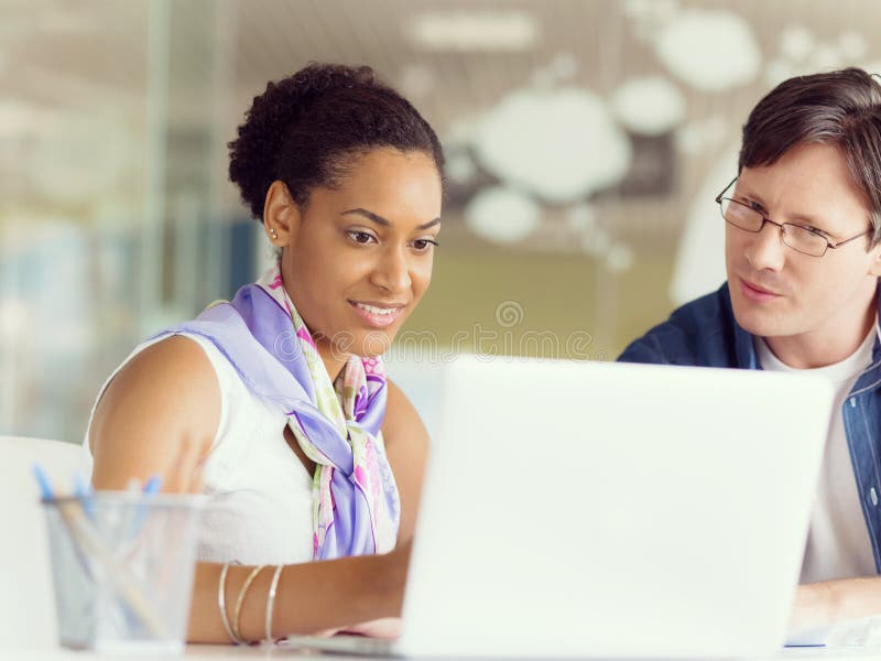 Expert is Ready To Help Her with Her Work Stock Photo - Image of help ...