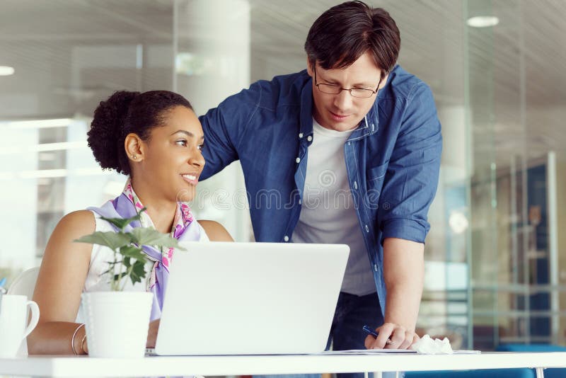 Expert is Ready To Help Her with Her Work Stock Photo - Image of ...