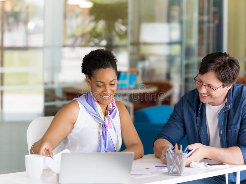Expert is Ready To Help Her with Her Work Stock Image - Image of ...