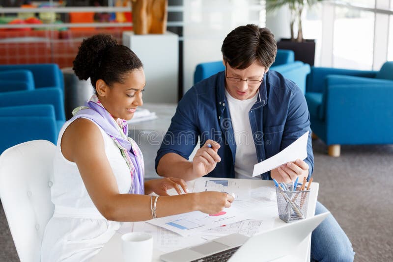 Expert is Ready To Help Her with Her Work Stock Image - Image of help ...